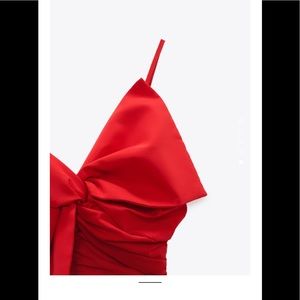 Zara | Dresses | Zara Ruched Bow Dress | Poshmark
